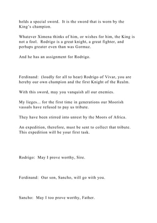 2El Cid, The Legend, from a Spanish poem, written in 12th ce.docx