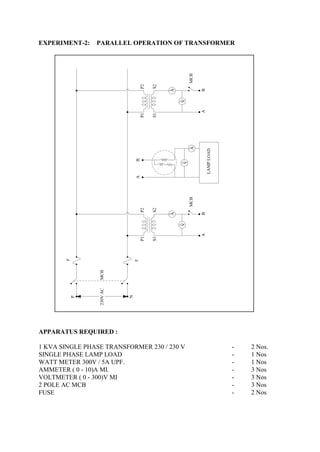 2 electrical machines lab | PDF