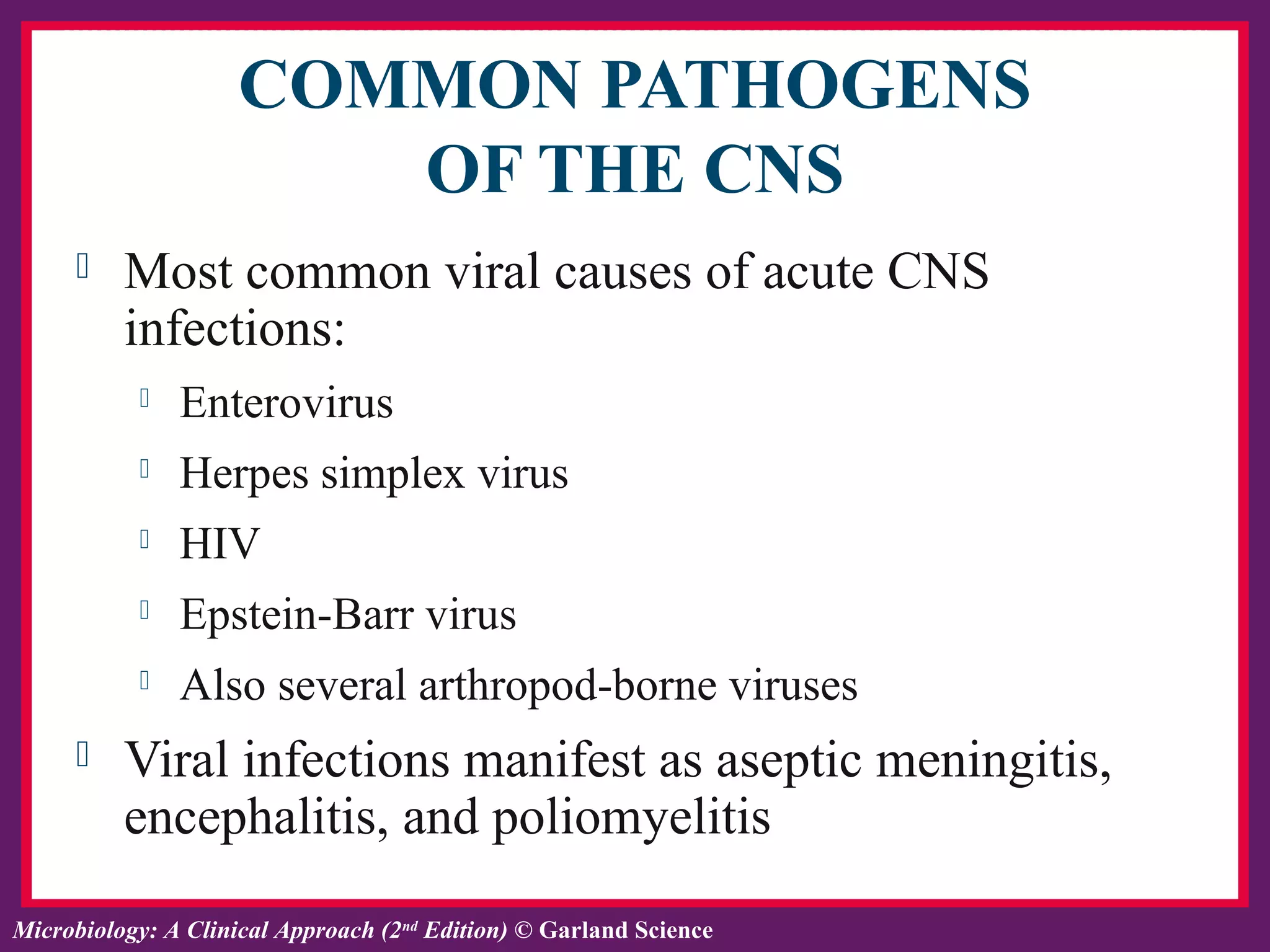 Ch. 24 Infections of Central Nervous System | PPT
