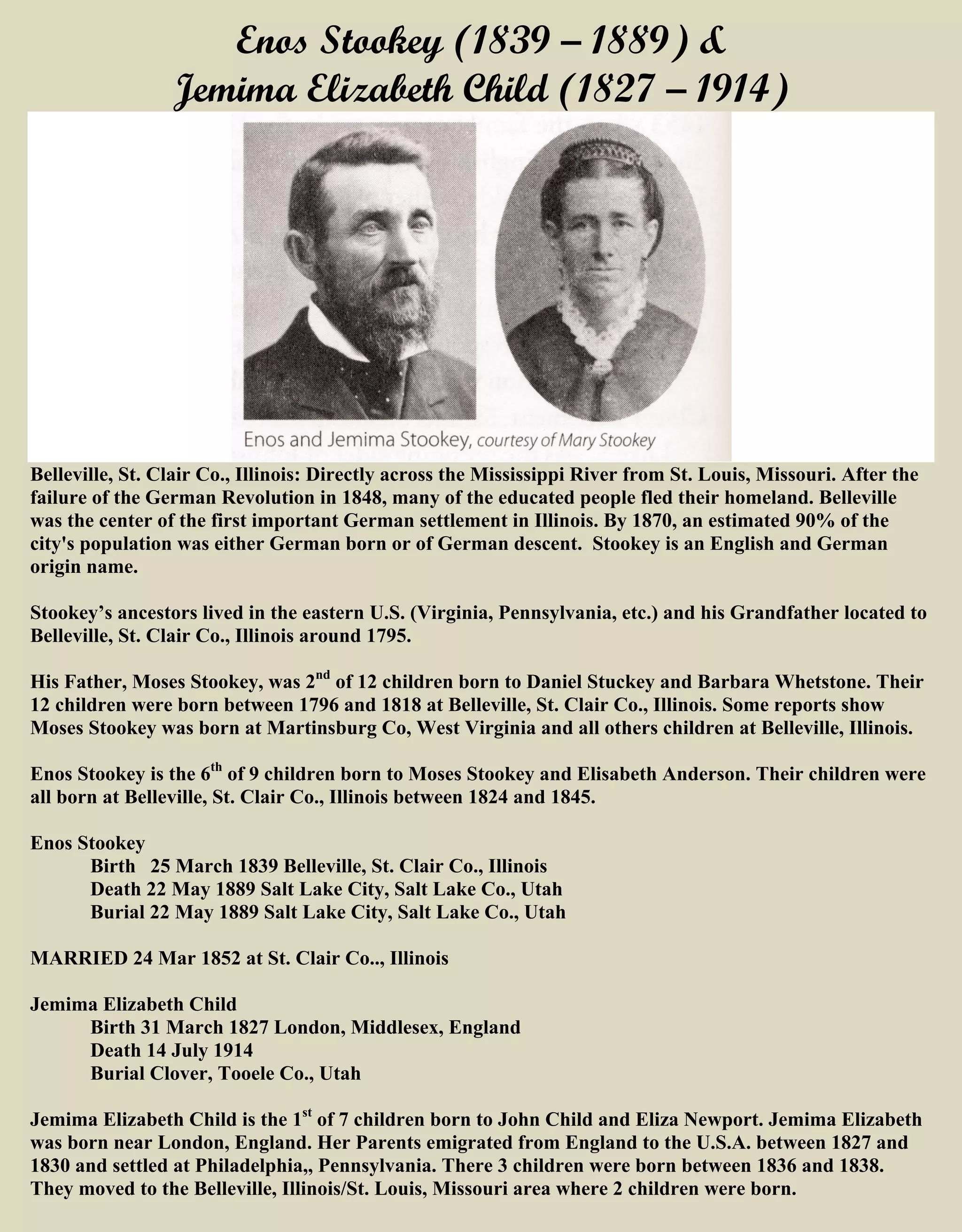 Enos Stookey & Jemima Elizabeth Child | PDF