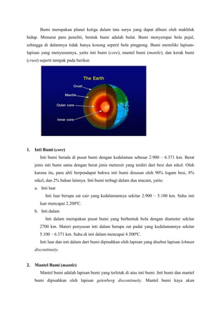 Struktur dan Lapisan Bumi | DOCX