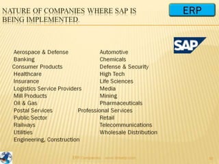 SAP, Oracle, Infor, Microsoft Dynamics - MNC ERP | PPTX | Business ...