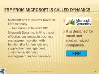 SAP, Oracle, Infor, Microsoft Dynamics - MNC ERP | PPTX | Business ...