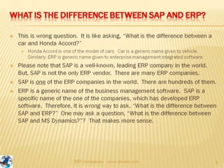 SAP, Oracle, Infor, Microsoft Dynamics - MNC ERP | PPTX