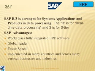 SAP, Oracle, Infor, Microsoft Dynamics - MNC ERP | PPTX | Business ...