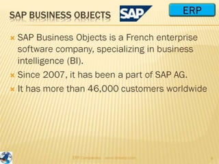 SAP, Oracle, Infor, Microsoft Dynamics - MNC ERP | PPTX | Business ...