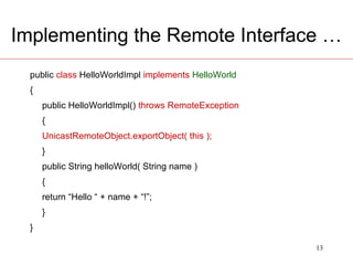 java rmi ESSENTIALS WITH ARCHITECTURE FOR ADVANCE JAVA | PPT