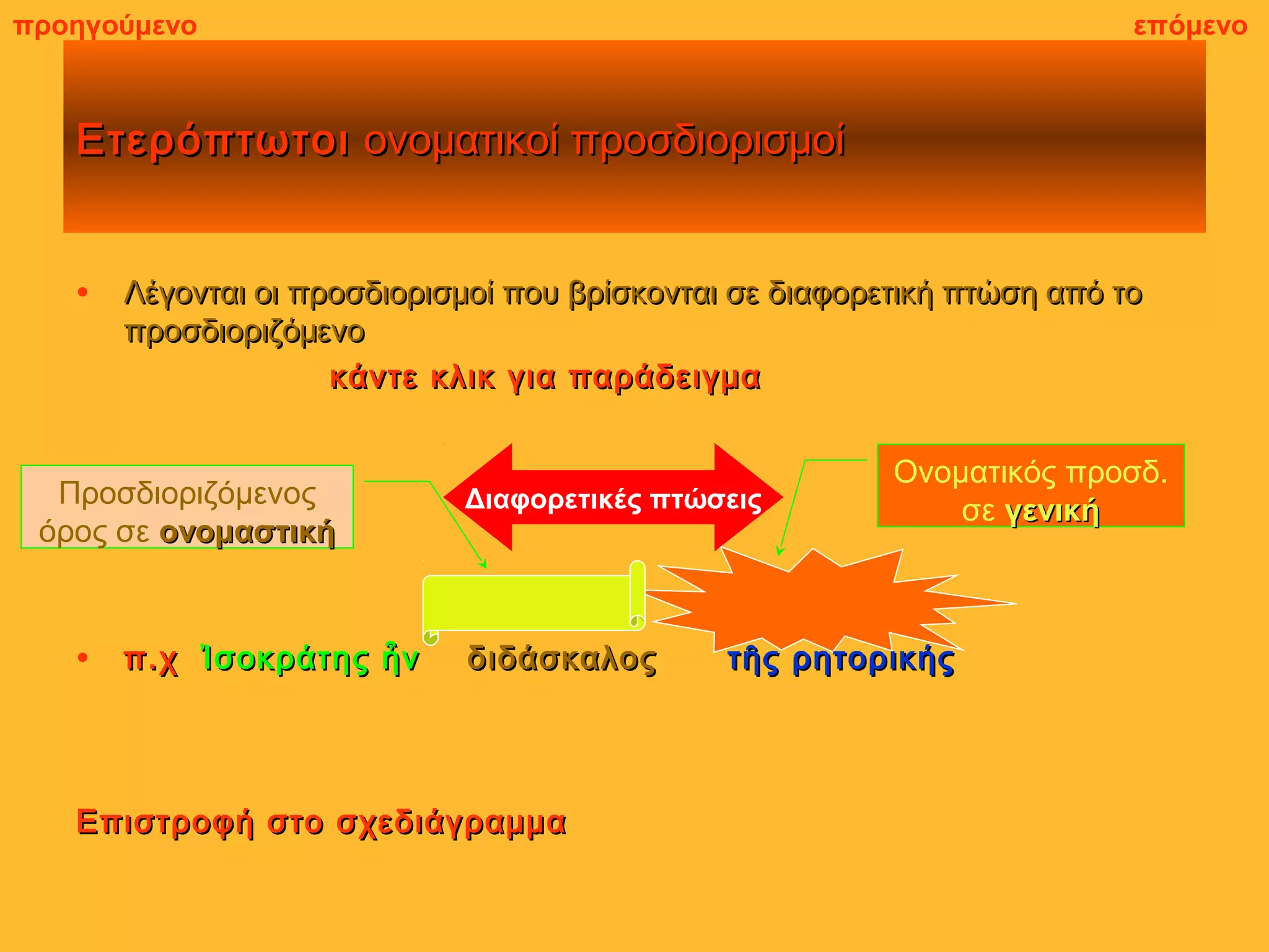 2eteroptoti onomatiki prosdior | PPT