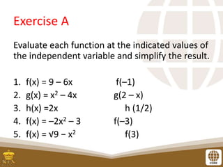 2 evaluating functions | PPTX