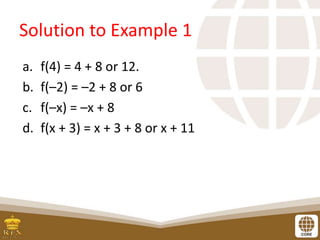 2 evaluating functions | PPTX