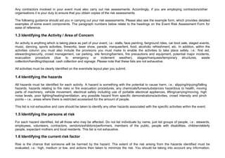 Filming Risk Assessment Form | PDF | First Aid | Injuries