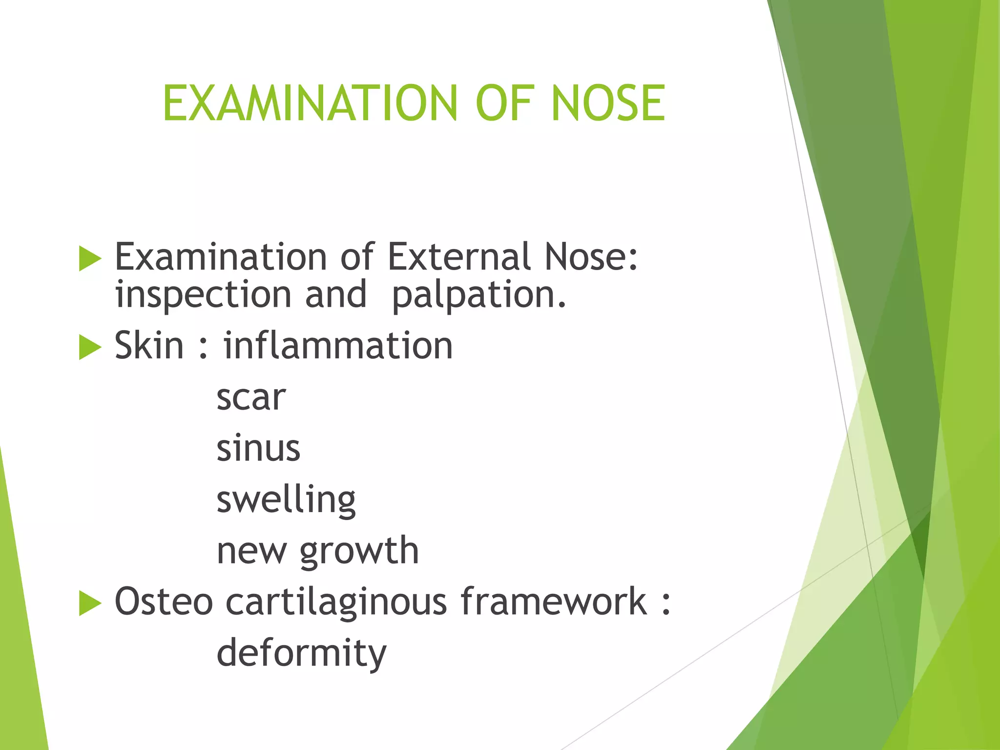 2 examination of nose and pns | PPTX