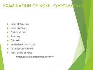 2 examination of nose and pns | PPTX