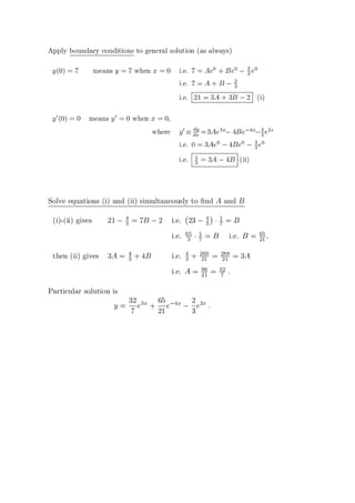 Good exercises and examples on 2nd order ODE | PDF