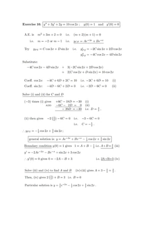 Good exercises and examples on 2nd order ODE | PDF