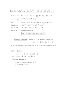 Good exercises and examples on 2nd order ODE | PDF
