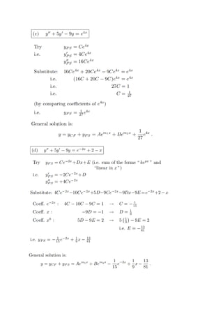 Good exercises and examples on 2nd order ODE | PDF