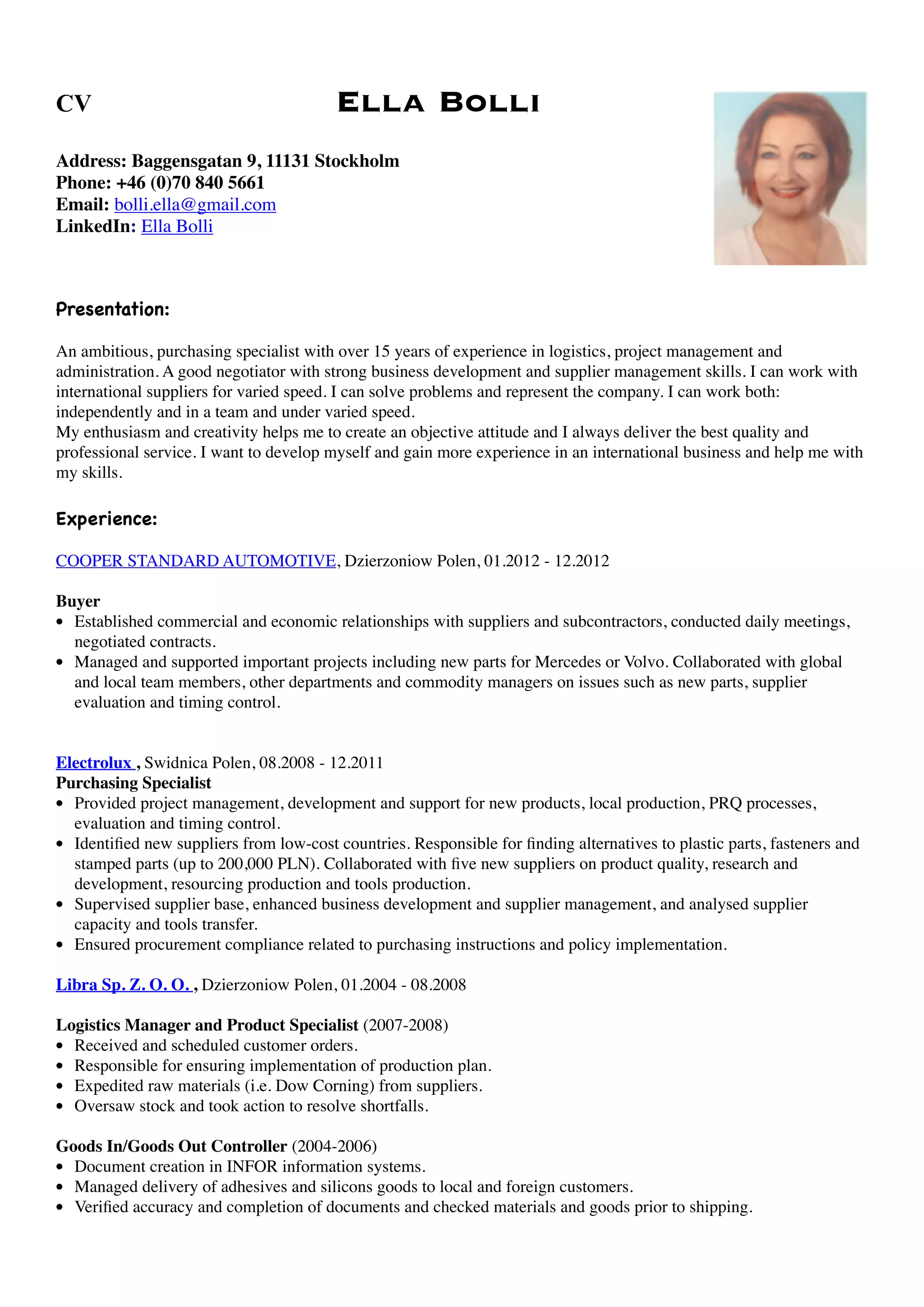 Ella Bolli_CV Eng | PDF