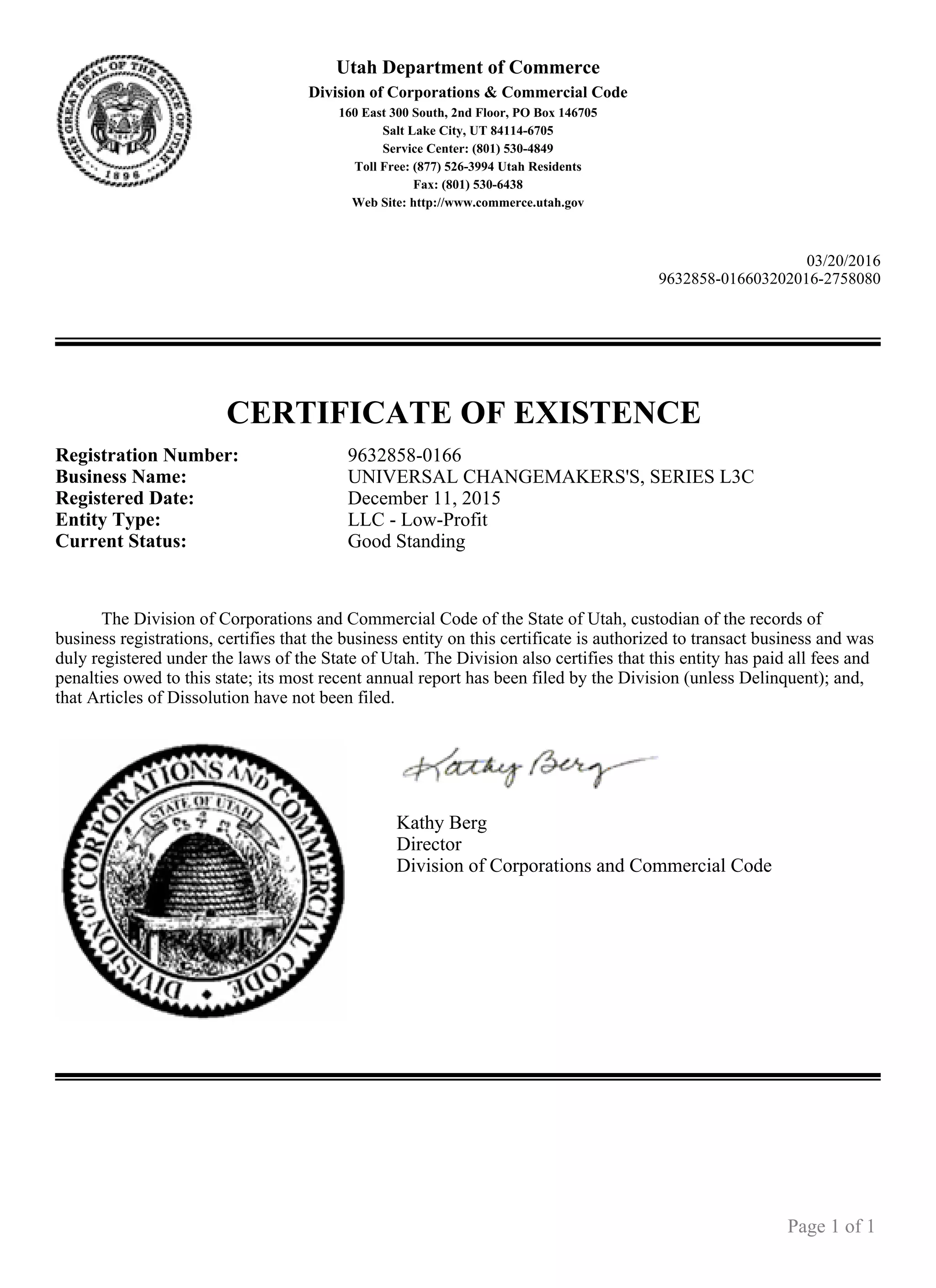 Certificate of Existence | PDF | Business | Business and Finance