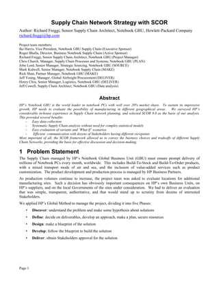 Supply Chain Network Strategy with SCOR | PDF | Laptops | Computing