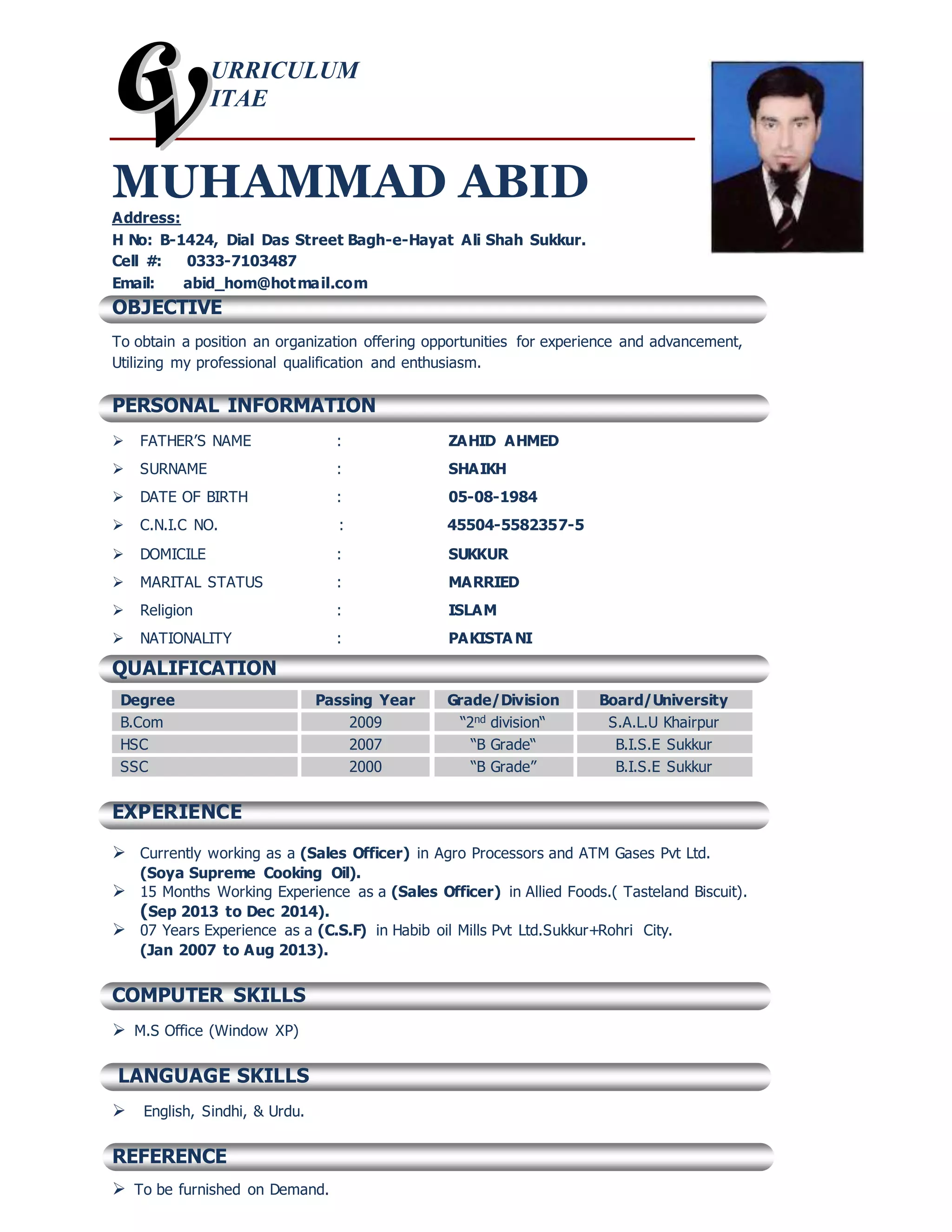 Mohammad Abid CV | DOCX