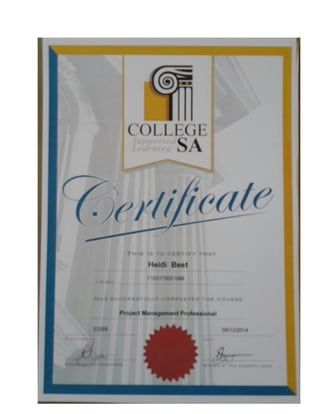 College SA Final Certificate | PDF