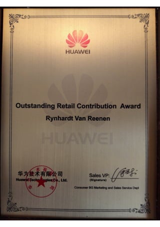 Rynhardt van Reenen - Award_Oustanding Retail Contribution Award (2014 ...
