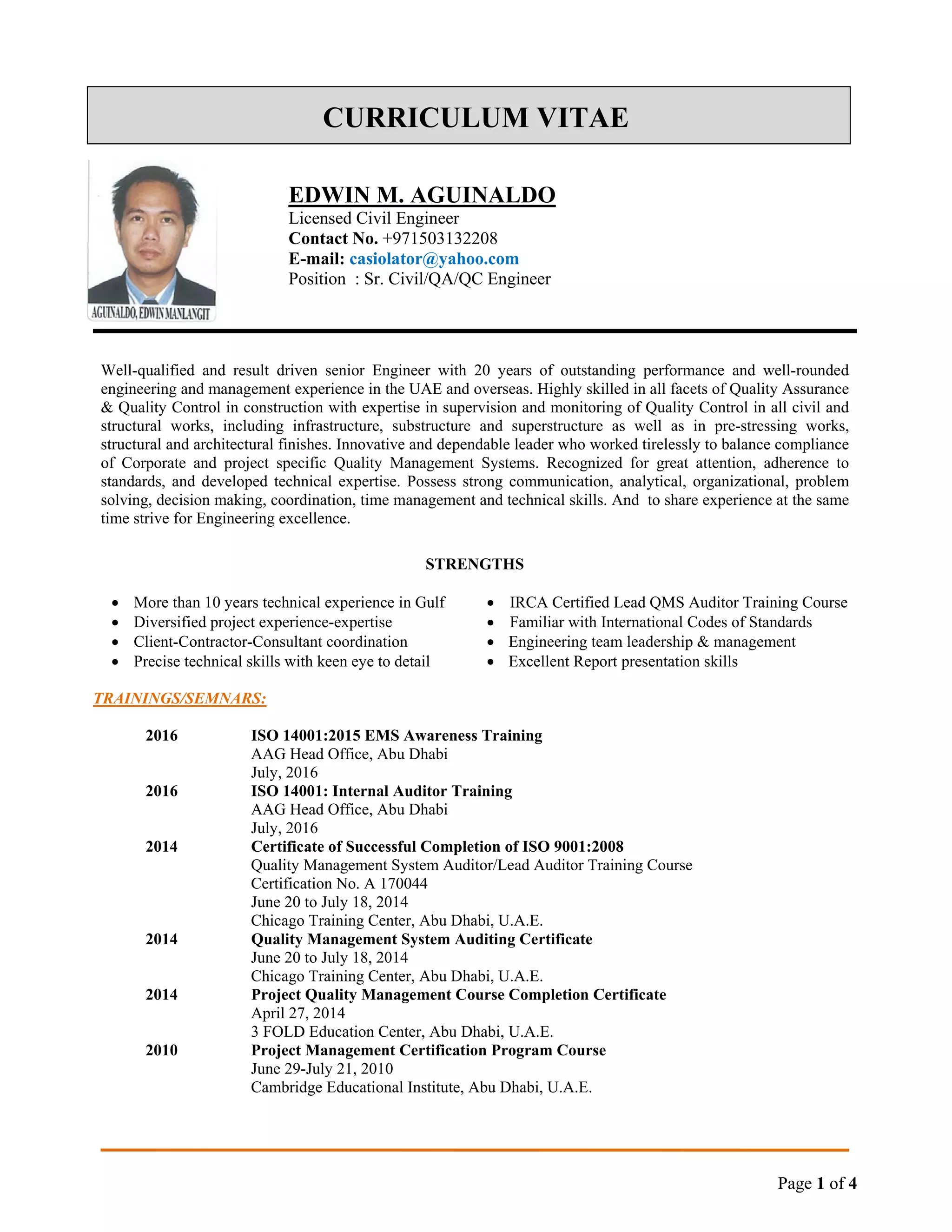 edwin cv for QA-QC Engineer | PDF