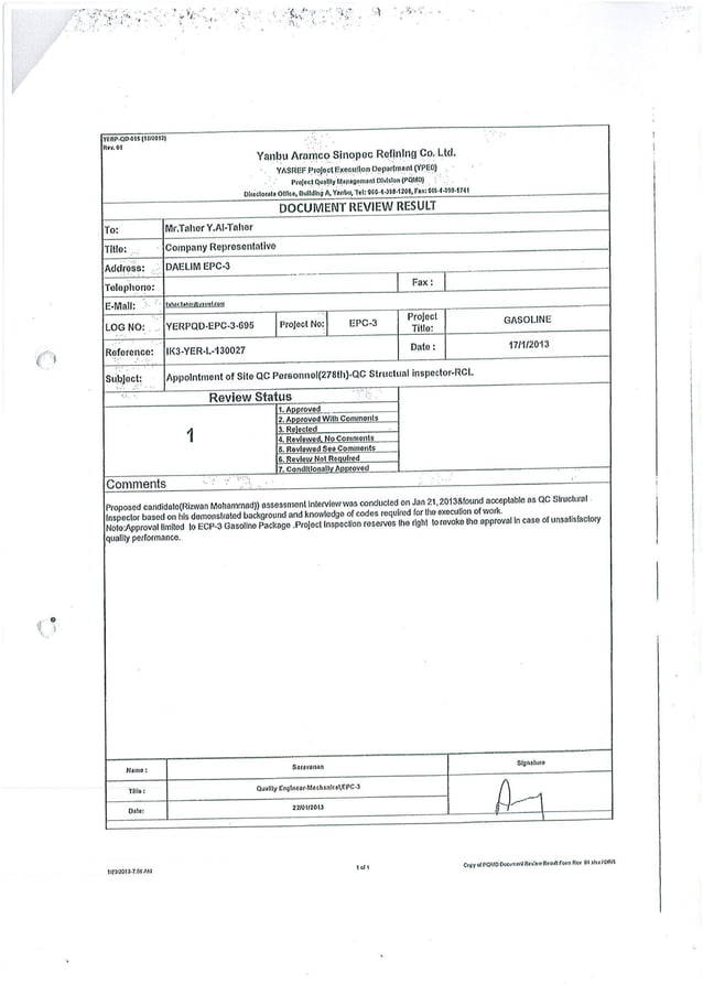 Yasref Approval | PDF