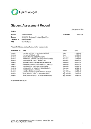 1A-Assessment Record - 30904774-ANDREW PRICE-97420B-Certificate III in ...