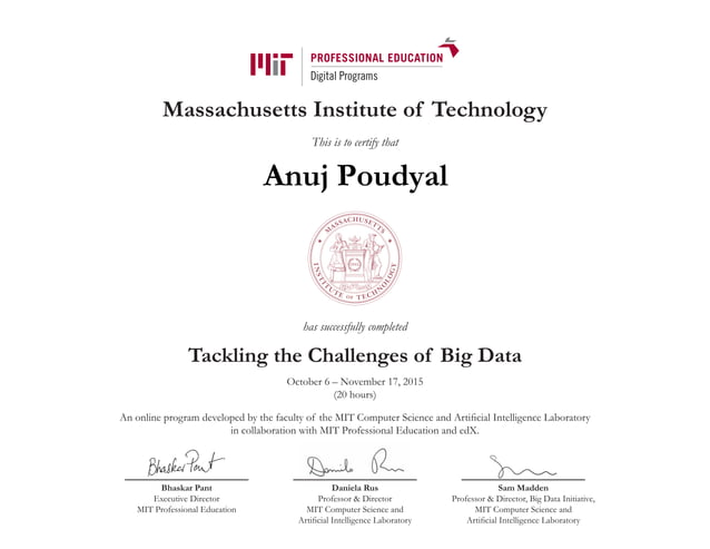 Certificate MIT | PDF