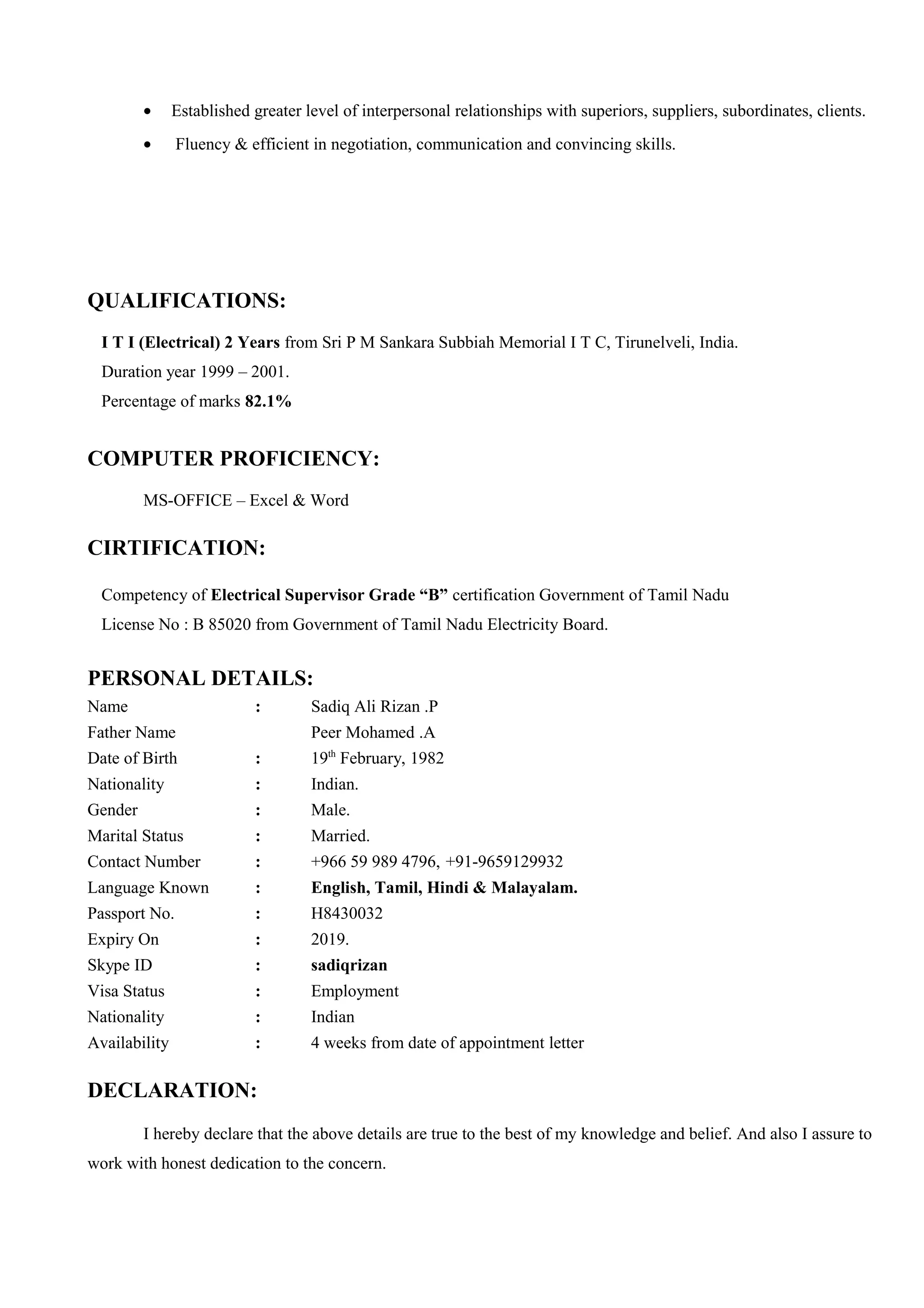 Sadiq new Resume | DOC