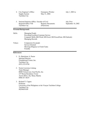 COMPREHENSIVE RESUME | PDF
