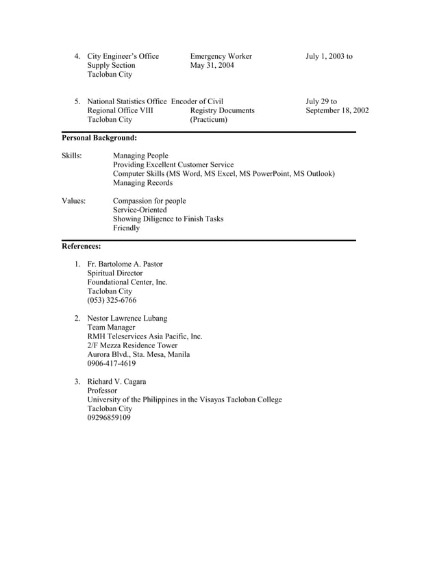 COMPREHENSIVE RESUME | PDF