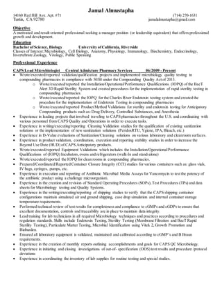 Jamal Almustapha Resume 08-2015 | PDF