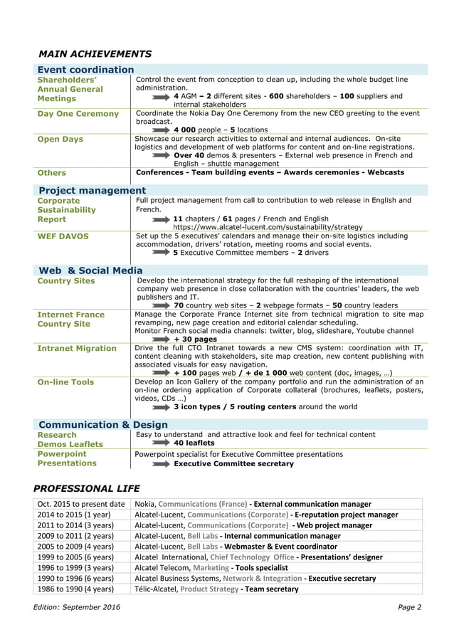CV01_Catherine_Latouche_2016_EN | PDF | Business Expos & Conferences | Events
