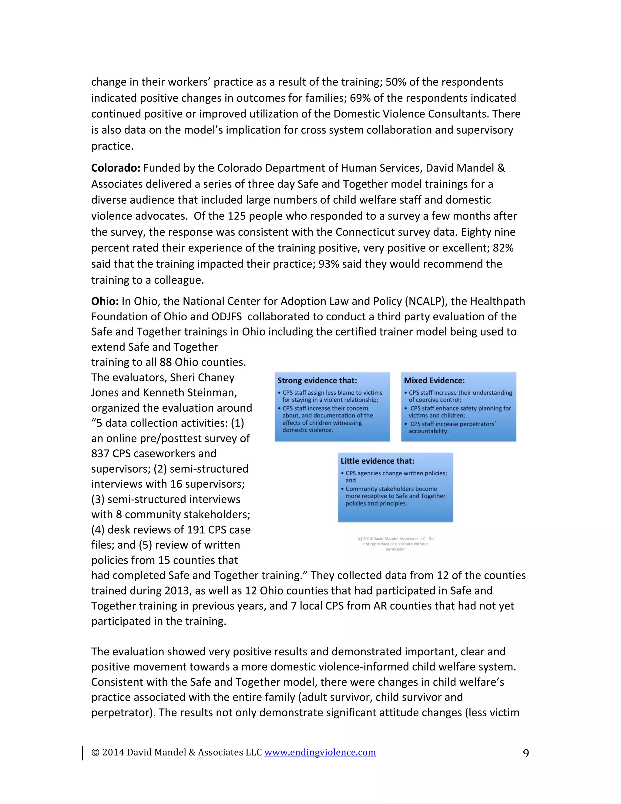 Safe and Together Model Overview and Evidence Briefing October 2014 | PDF