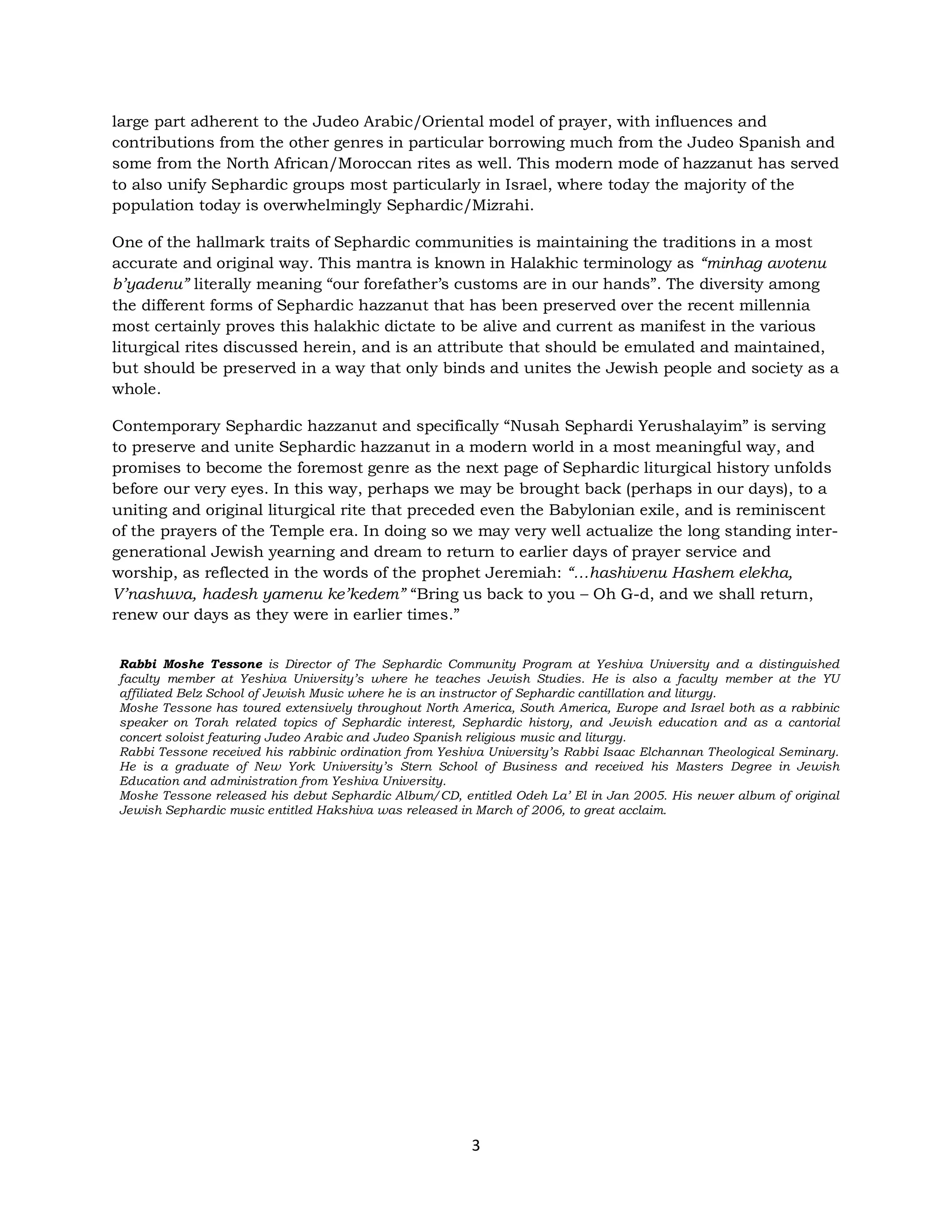 Contemporary Sephardic Hazzanut | PDF