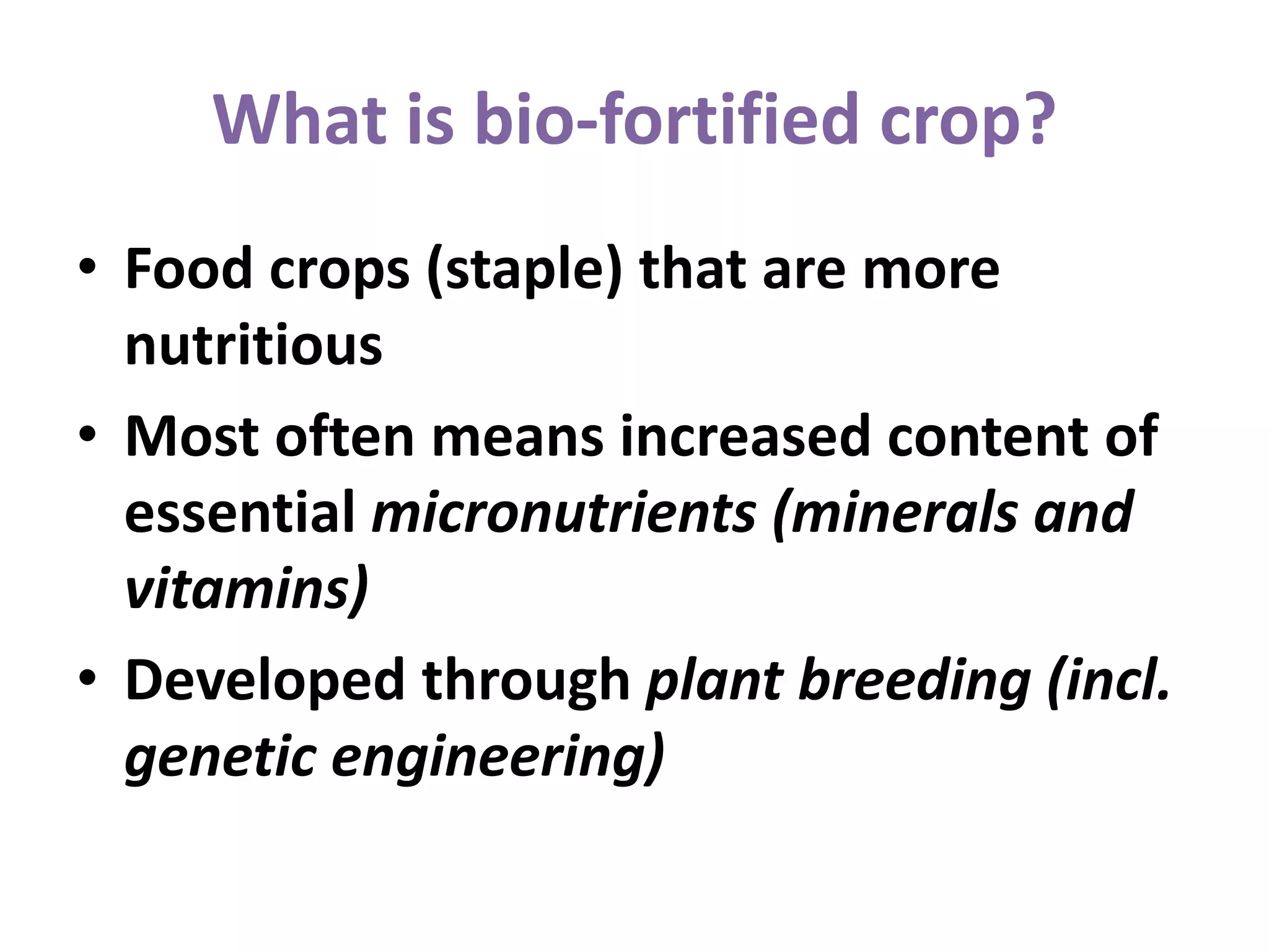 Biofortified Crops PPT IRRI | PPT