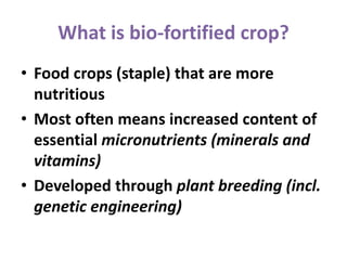 Biofortified Crops PPT IRRI | PPTX