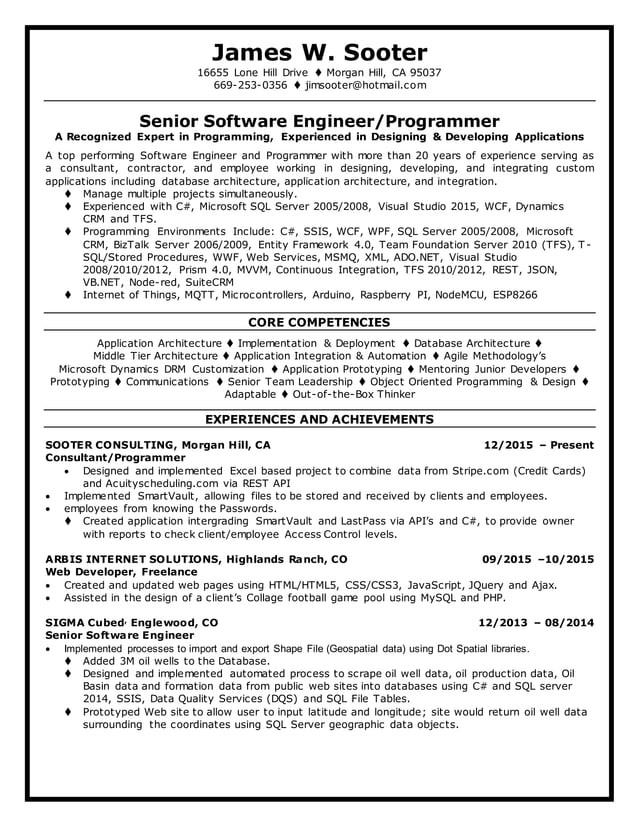 James Sooter Resume 2016 | DOCX