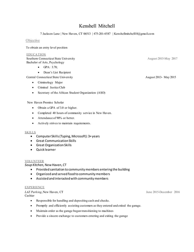 Kenshell Mitchell Updated Resume | PDF