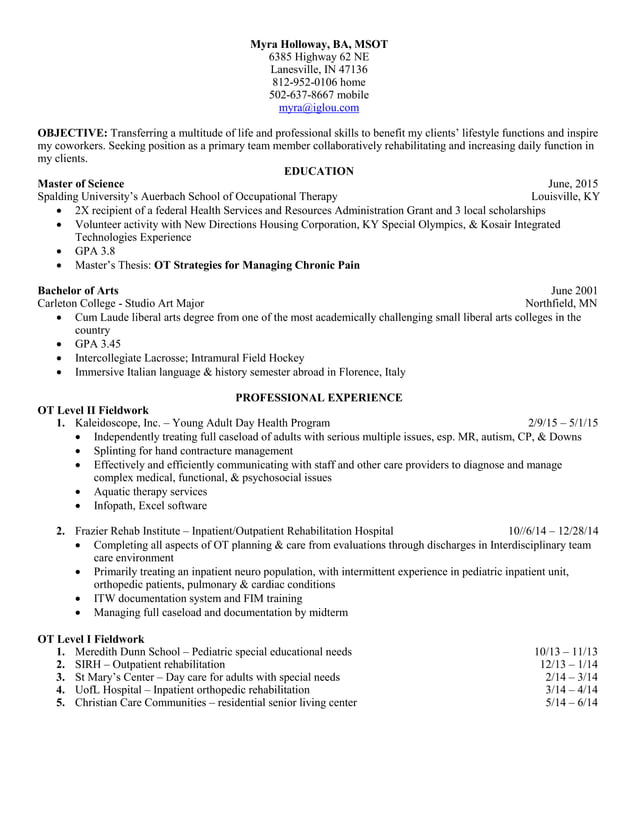 Myra Holloway Resume | PDF