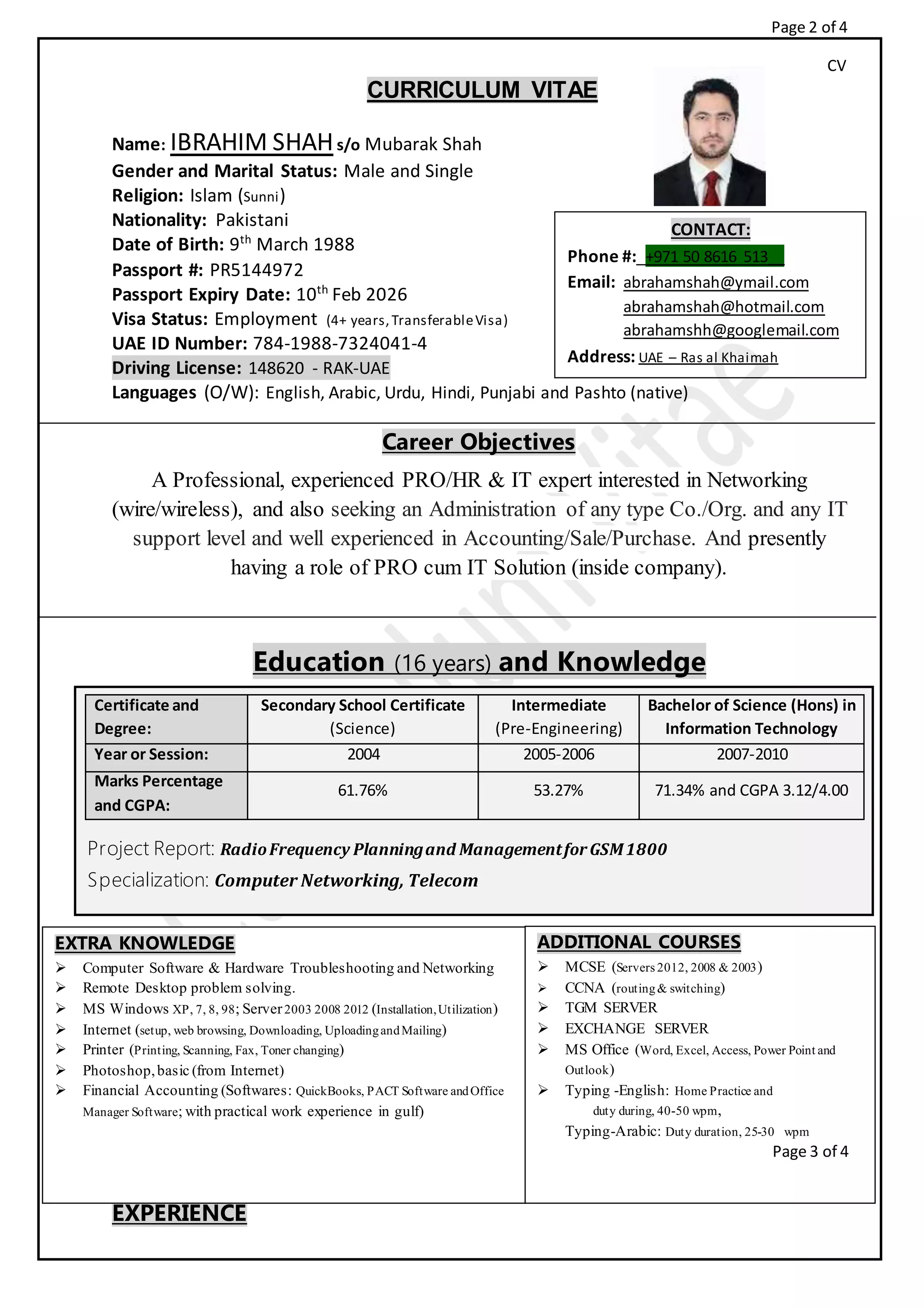 IbrahimS- PR&IT-cv2016 | PDF