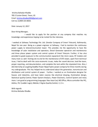 cover letter | DOCX | Technology & Computing