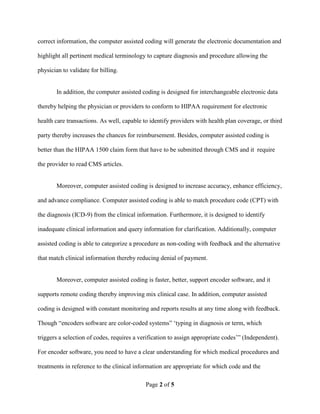 Computer Assisted Coding Pros & Cons | PDF