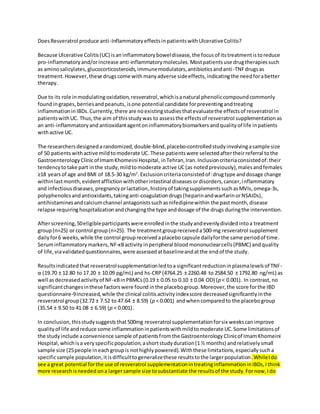 Clinical Question 2-Reserveratrol for UC | PDF