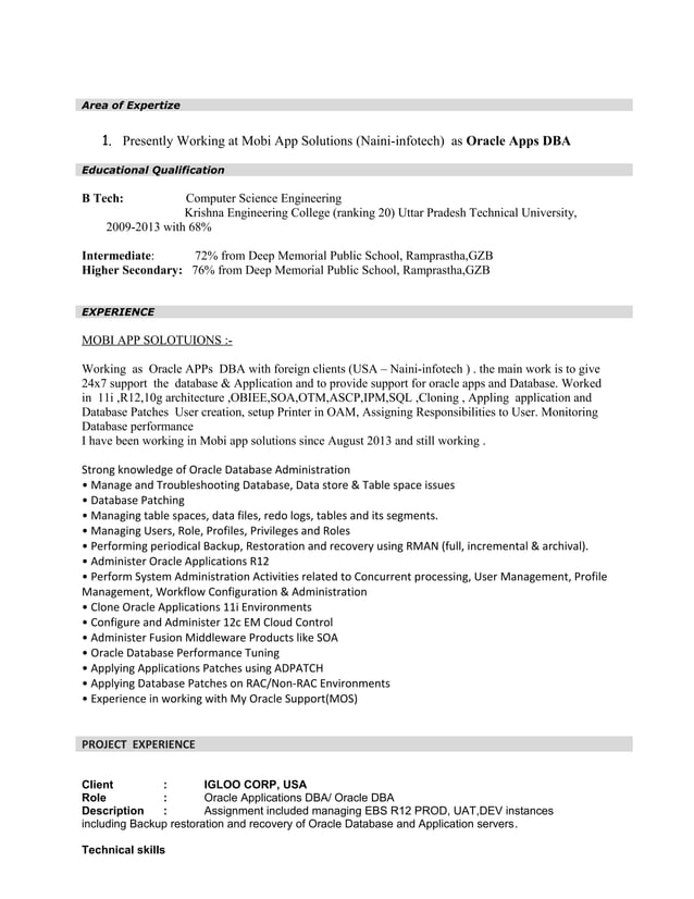 Alok Resume | DOC | Databases | Computer Software and Applications