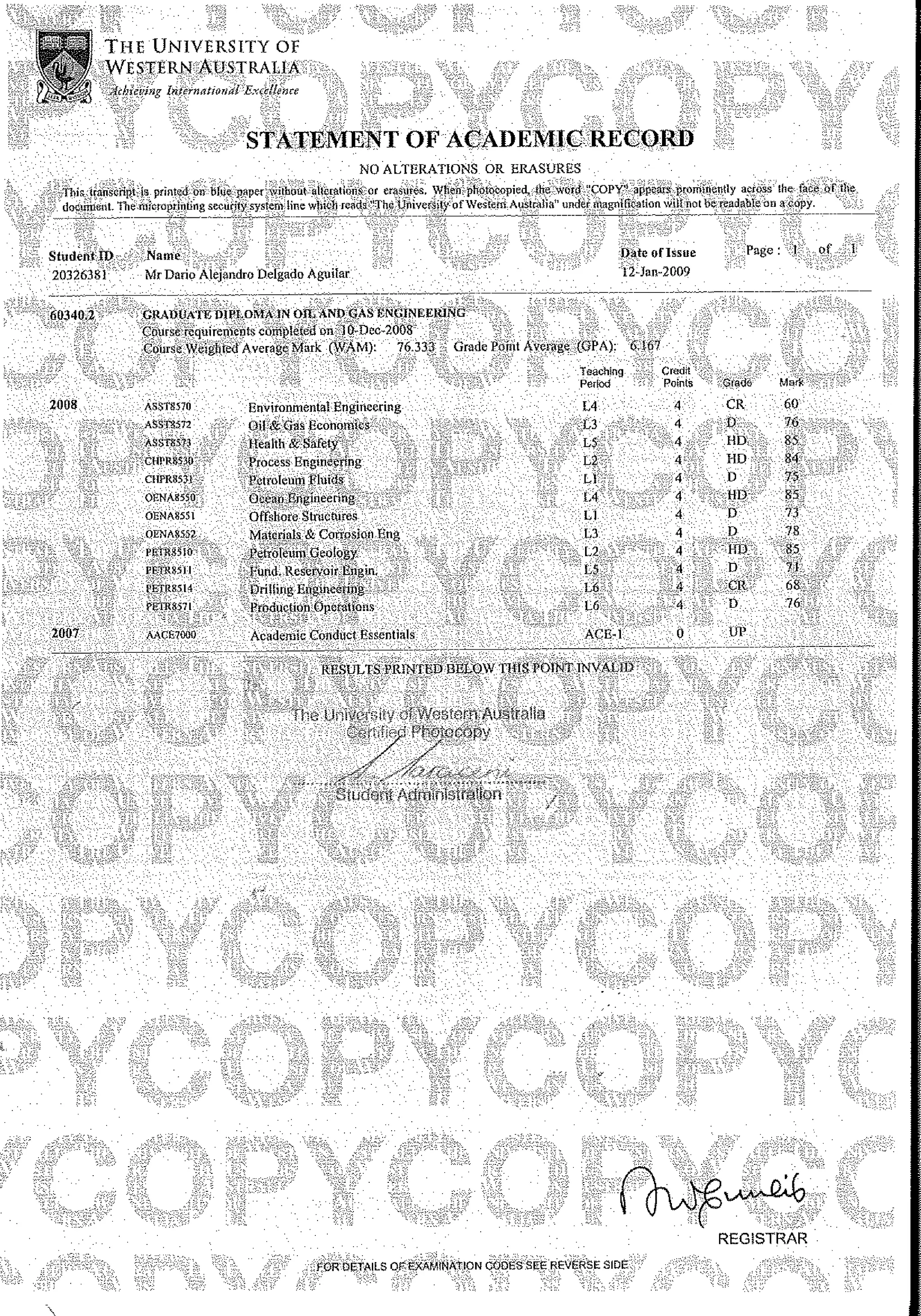 UWA Transcripts | PDF