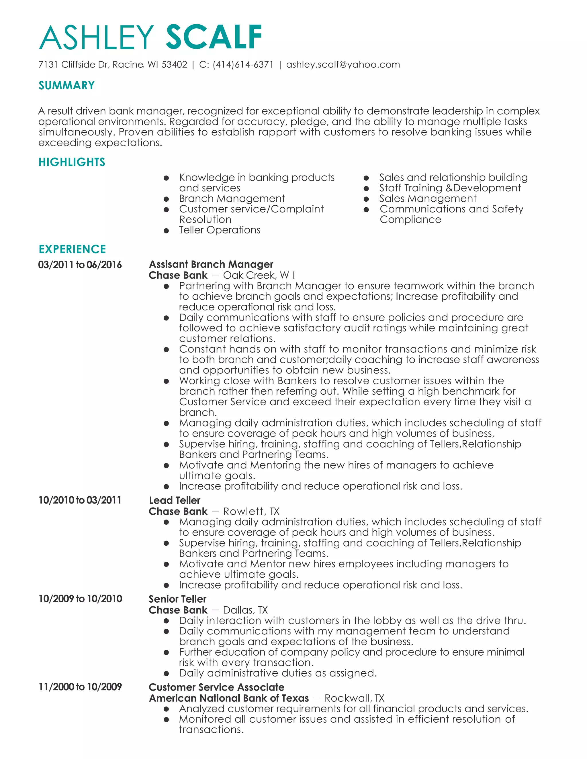 Ashley Scalf Resume | PDF